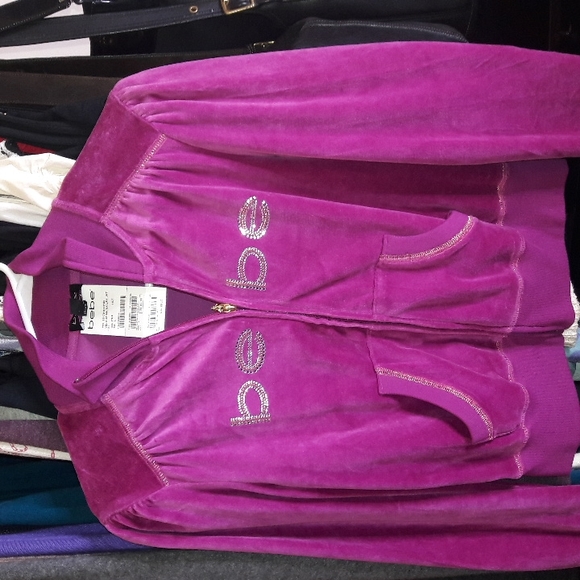 bebe | Tops | Bebe Y2k Velour Track Suit Jacket Top | Poshmark